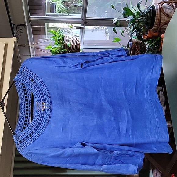 Ruby Rd. | Tops | Ruby Rd Royal Blue Linen Top | Poshmark